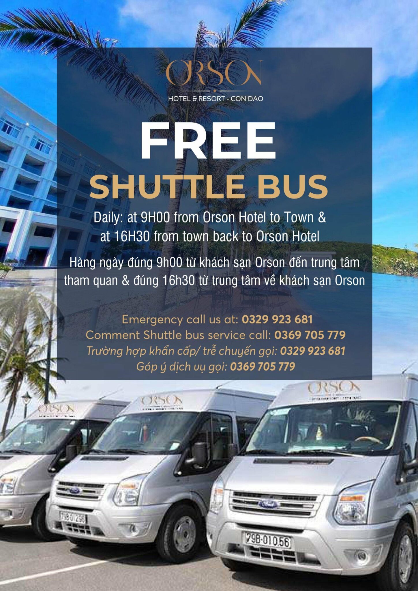 Airport/Wharf Pick-up and Drop-off – Orson Hotel & Resort Côn Đảo ...